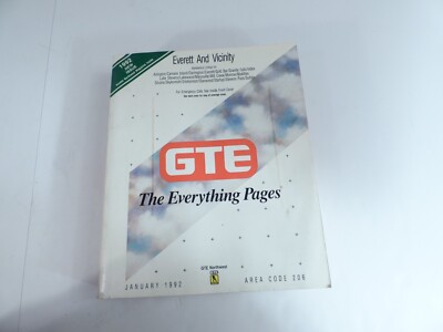 1992 January Everett & Vicinity WA Phone Book White/Yellow Pages | eBay