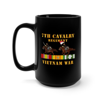 Black Mug 15oz - Army - 7th Cavalry Regiment - Vietnam War wt 2 Cav ...