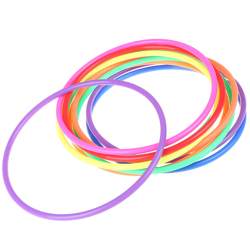 5 x 18CM Colorful Plastic Hoopla Ring Toss Circle Set Educational Toy ...