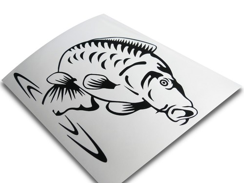BIG KIPPERS 'JUMPING CARP' - BLACK CAR, VINYL FISHING DECAL STICKER ...
