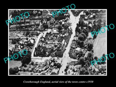OLD LARGE HISTORIC PHOTO OF CROWBOROUGH ENGLAND AERIAL VIEW OF THE TOWN ...