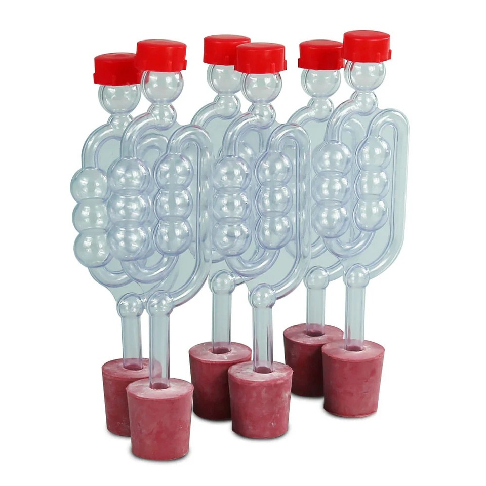 Airlock & Rubber Bung - Fermentation Bubbler Combo for Demijohn ...