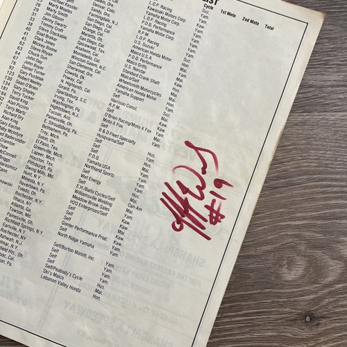 1980 NATIONAL MOTOCROSS PROGRAM BROOME TIOGA Doug Domokos Autograph ...