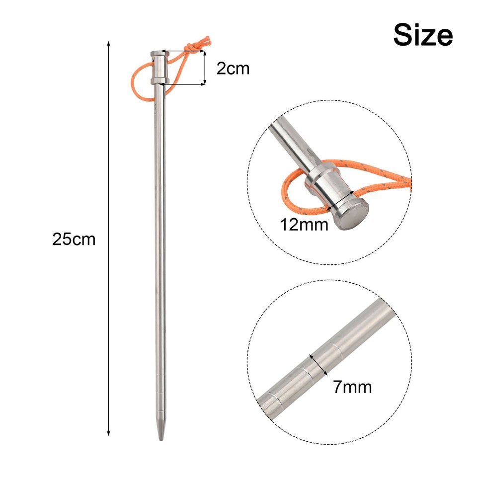 Tent Pegs for Camping Set of 4 Lightweight Ti Alloy with Reflection ...