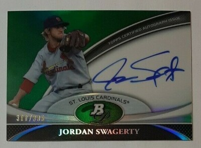 2011 Bowman Platinum Prospect Signatures GREEN Jordan Swagerty Rc Auto ...