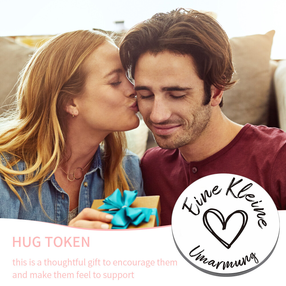Titanium Steel Long Distance Pocket Hug Token Heart Gift For Her Him ...