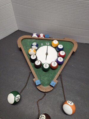 Pool Ball Clock Billiards Triangle Rack Wall by Collections ETC 2004 ...