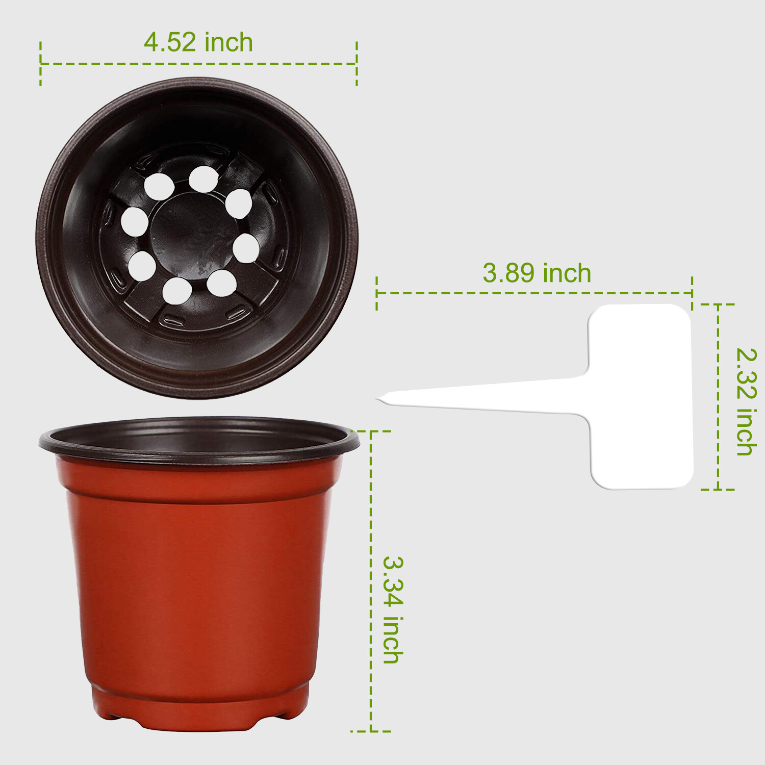 100PCS Plastic Plant Pots Nursery Veg Glow Boxes Drainage Holes Flowers ...