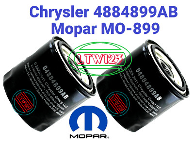 (2) Chrysler Jeep Dodg MO-899, 4884899AB, FL820, V4651, PH2, WIX 57899 ...