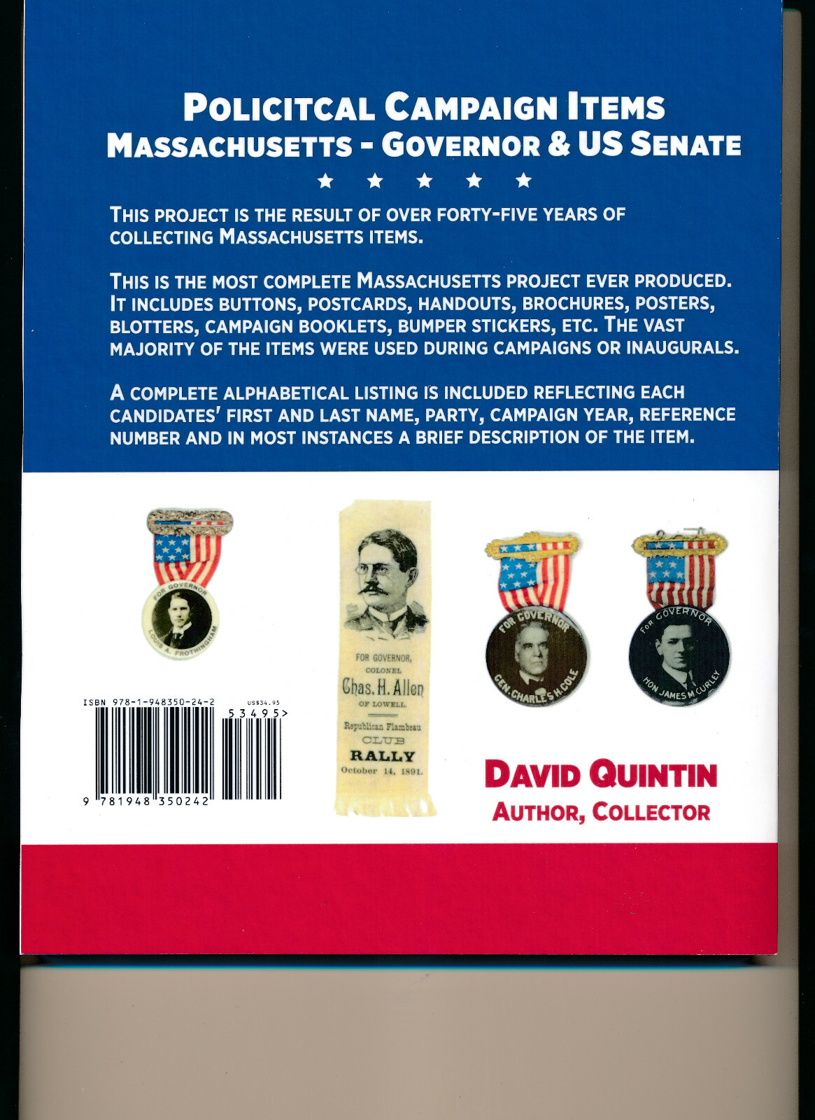 Political Campaign Items Massachusetts - Governor & US Senate by David ...