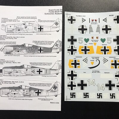 1/48 Super Scale International #48-530 Fw190A-4 Decals LHH | eBay