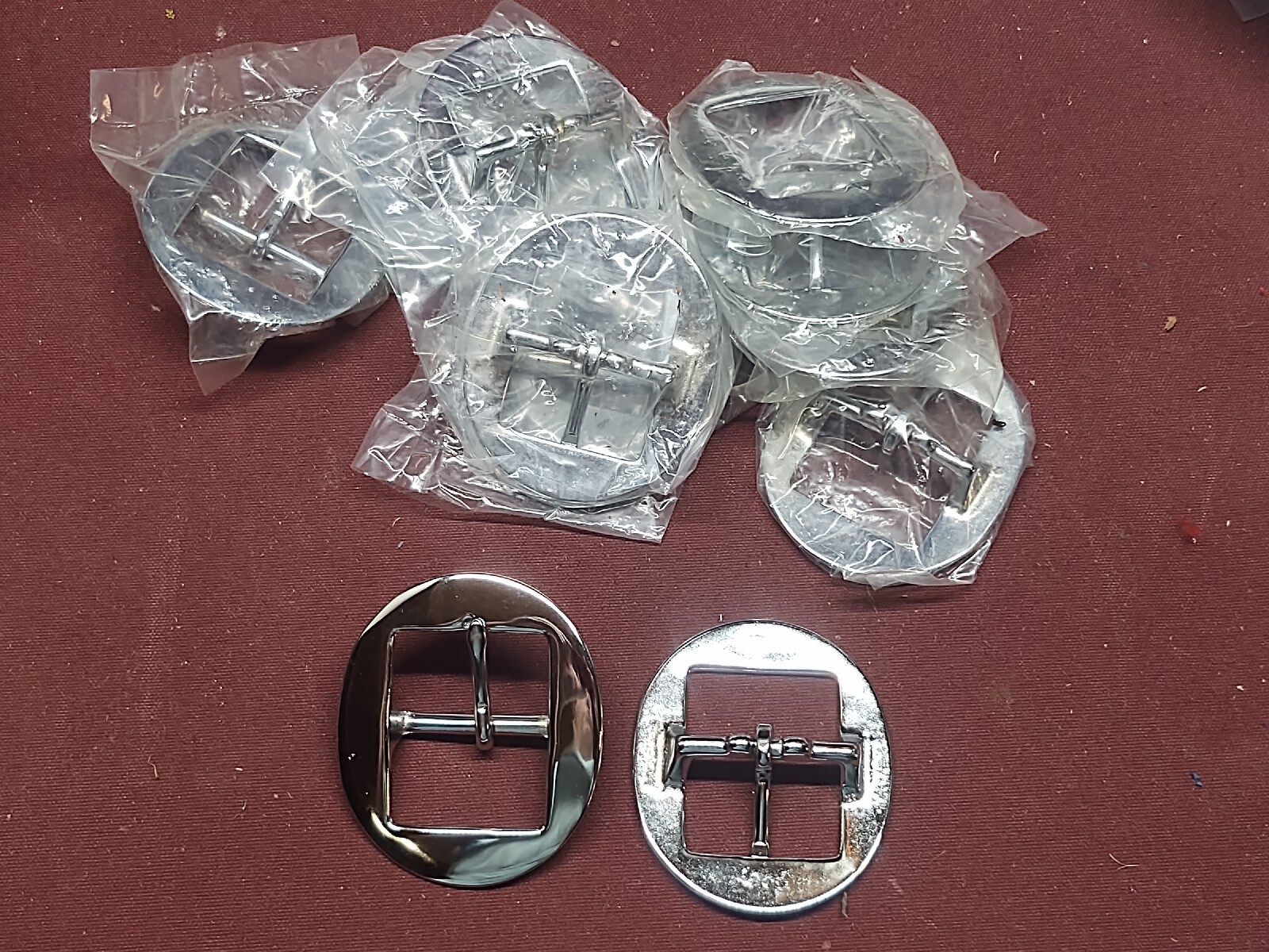 Leather Hardware - LOT of 12 CHROME PLATED BRASS Cart Buckles - Size 1 ...