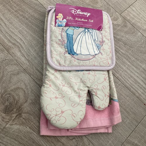 Disney Princess Cinderella 3pc Kitchen Set Dish Towel Pot Holder Oven ...