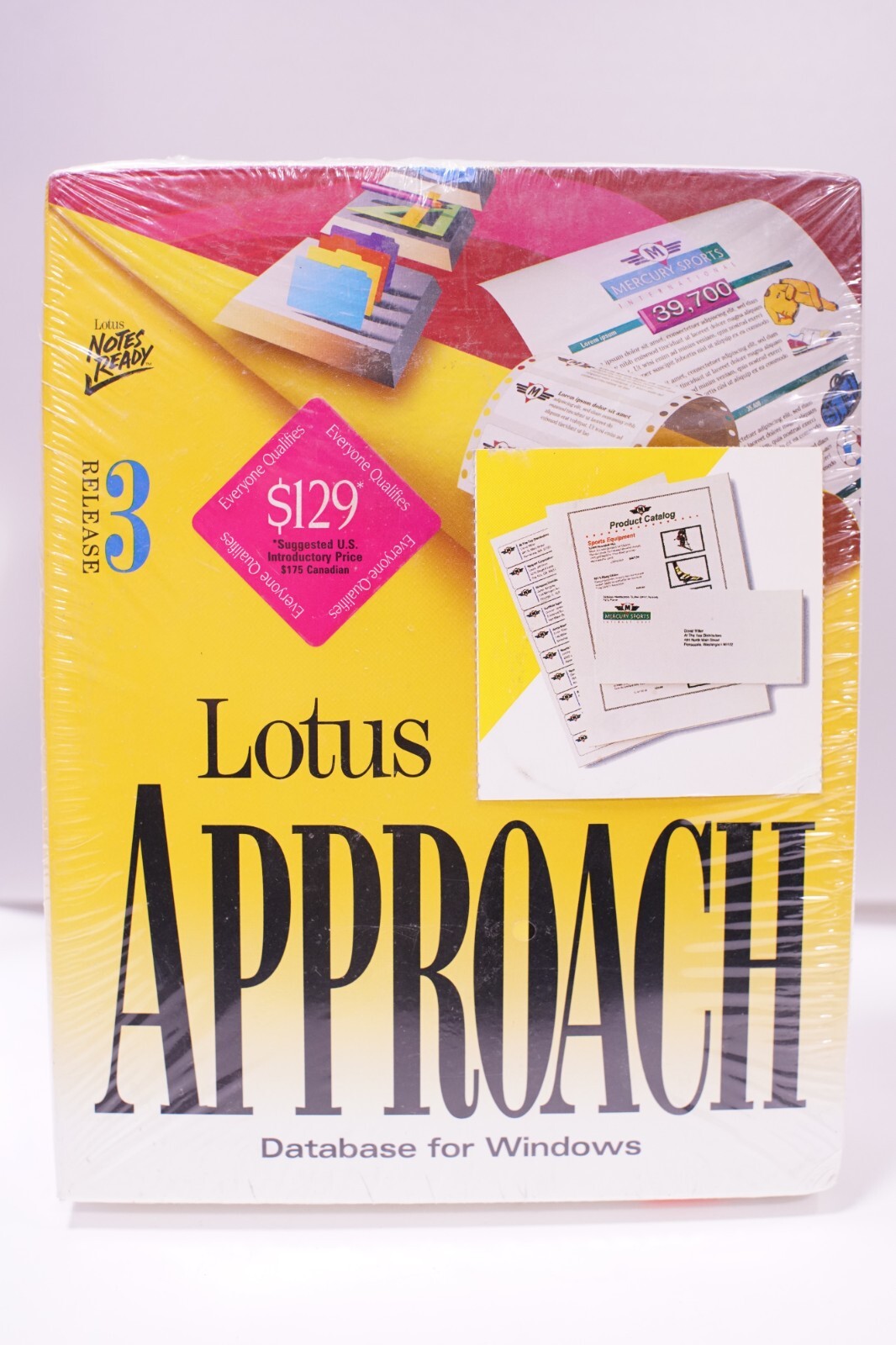 BRAND NEW SEALED - Lotus Approach 3.0 for Windows 3.1 PC IBM Big Box ...