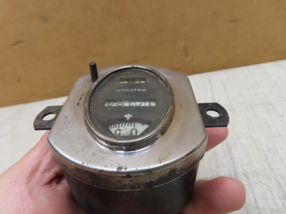 VTG ANTIQUE WALTHAM OVAL SPEEDOMETER TRIP ODOMETER GAUGE 1928 1929 FORD ...