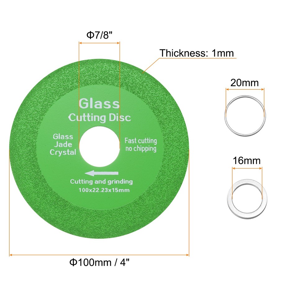 3Pack Glass Cutting Disc 4 Inch Diamond Cutting Disc with 7/8" Arbor | eBay