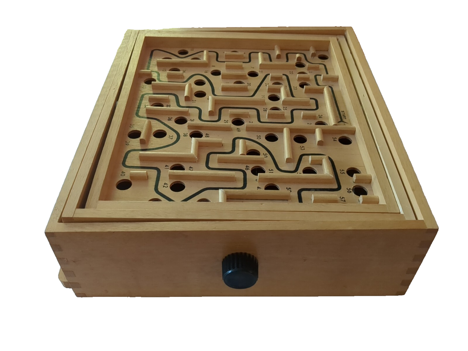 Vintage Labyrinth Wooden Maze Game by Cardinal Skill Game 60 Points 2 ...