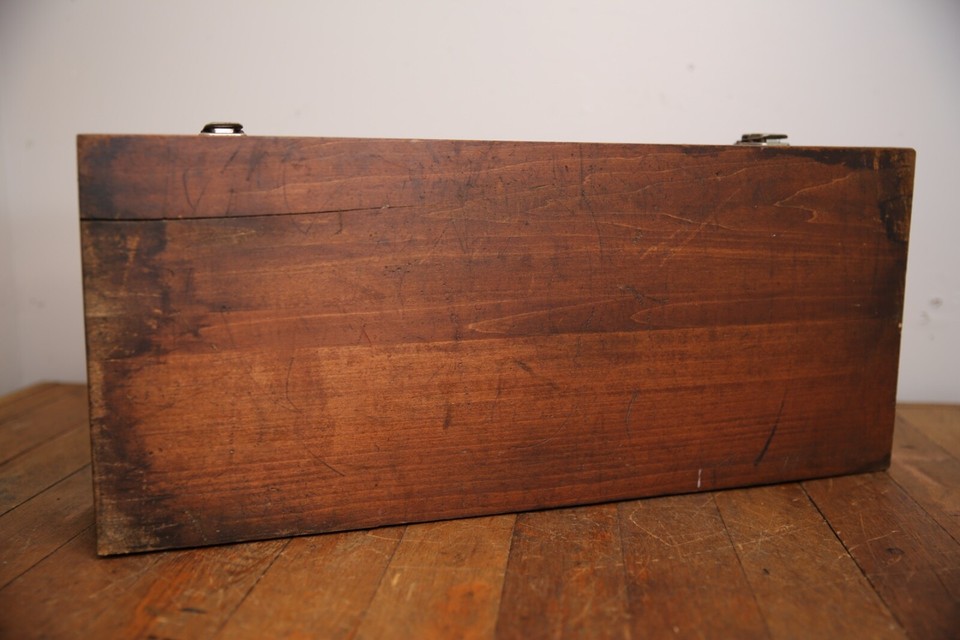 Vintage Starret Micrometer Gauge wood machinist tool Box Case Only ...