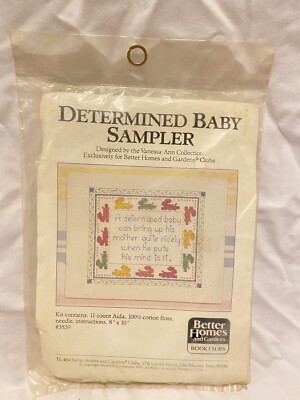 Determined Baby Sampler 1985 Better Homes & Gardens Counted Cross ...