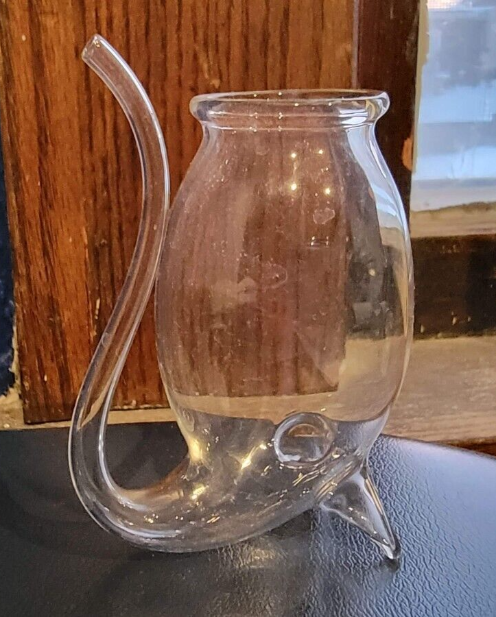 Port Sippers NIB X 4 Hand-Blown Clear Glass Unusual “S” Shape Argyle ...