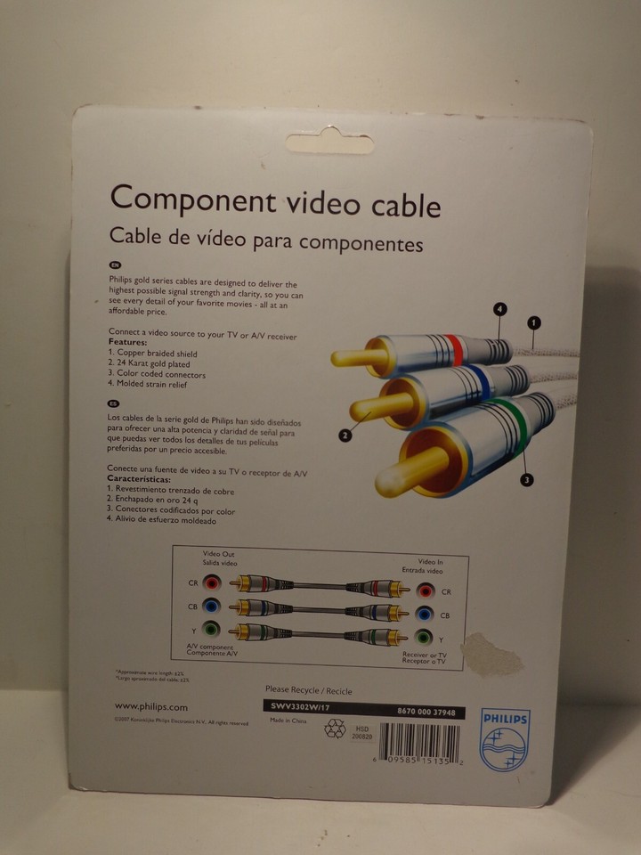 Philips 6ft Component Video Cables 24K gold Plate Sealed | eBay
