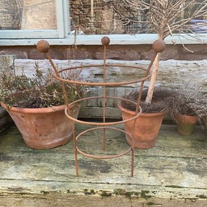 Rustic Metal Peony Support, Rusty Peonies Garden Ring Cage Herbaceous ...