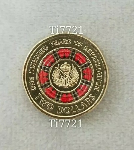 One UNC 2019 $2 One hundred years of Repatriation Two Dollar $2 coin.ex ...