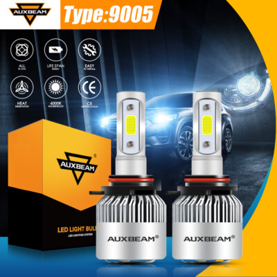 AUXBEAM HB3 9005 Car Auto LED Headlight High Beam Bulbs 72W 8000LM ...