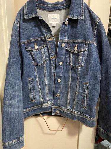 Brand NEW Tags Old Navy Blue Jean Jacket Denim Size Women’s Large Gold ...