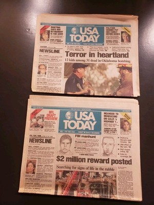 April 20 & 21, 1995: OKLAHOMA CITY Bombing Tragedy OKC USA Today ...