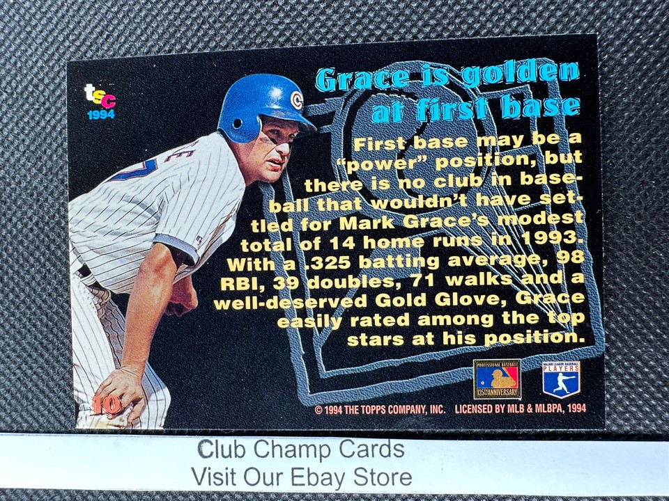 1994 #10 Mark Grace Topps Stadium Club Members Only Cubs | eBay