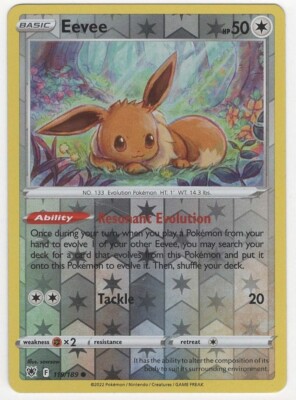 2022 ANIME POKEMON CARD EEVEE REVERSE HOLO ASTRAL RADIANCE 119/189 ~K11 ...