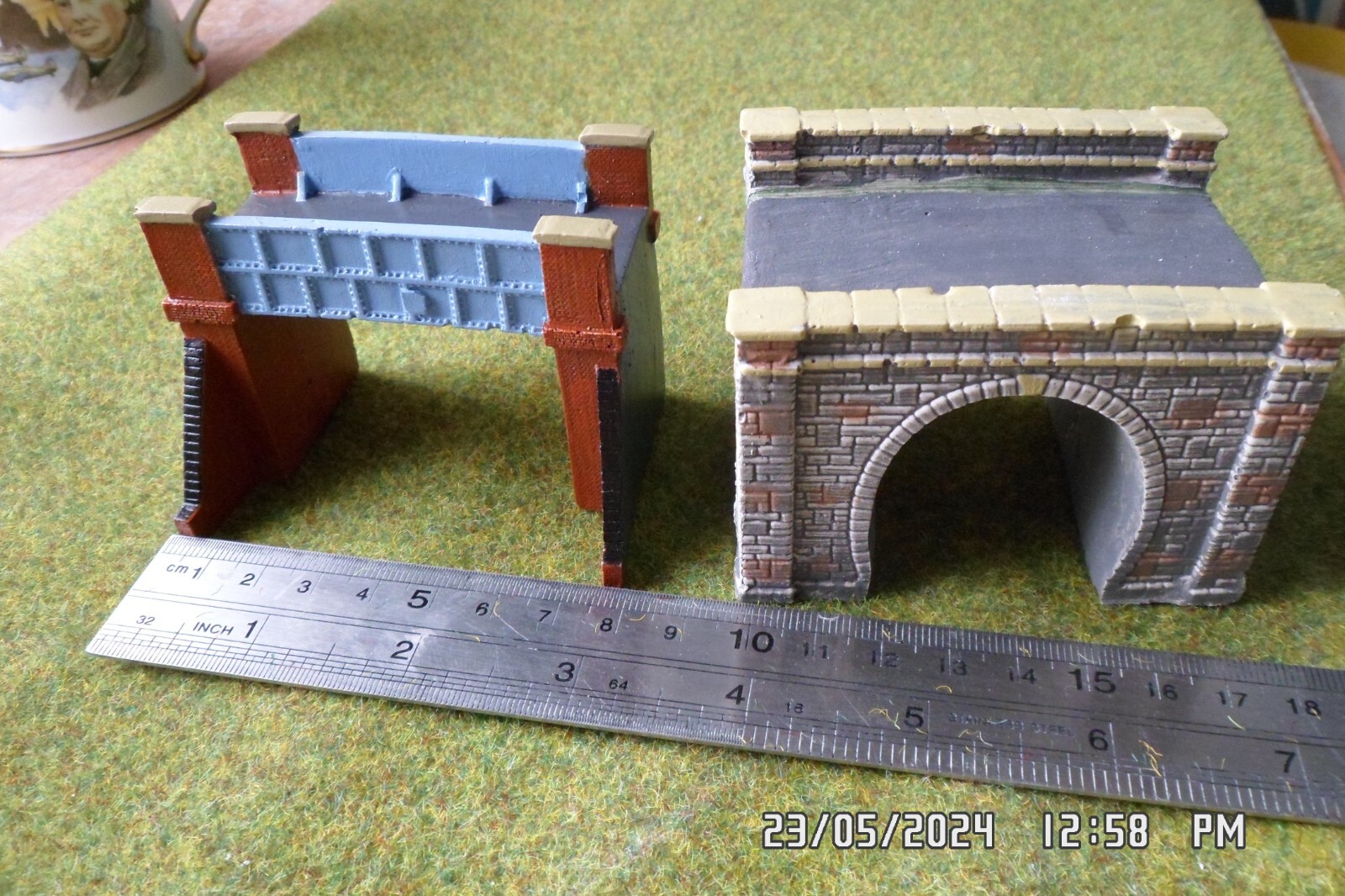 Model Railway miniature scenery N Gauge road over bridge and girder ...