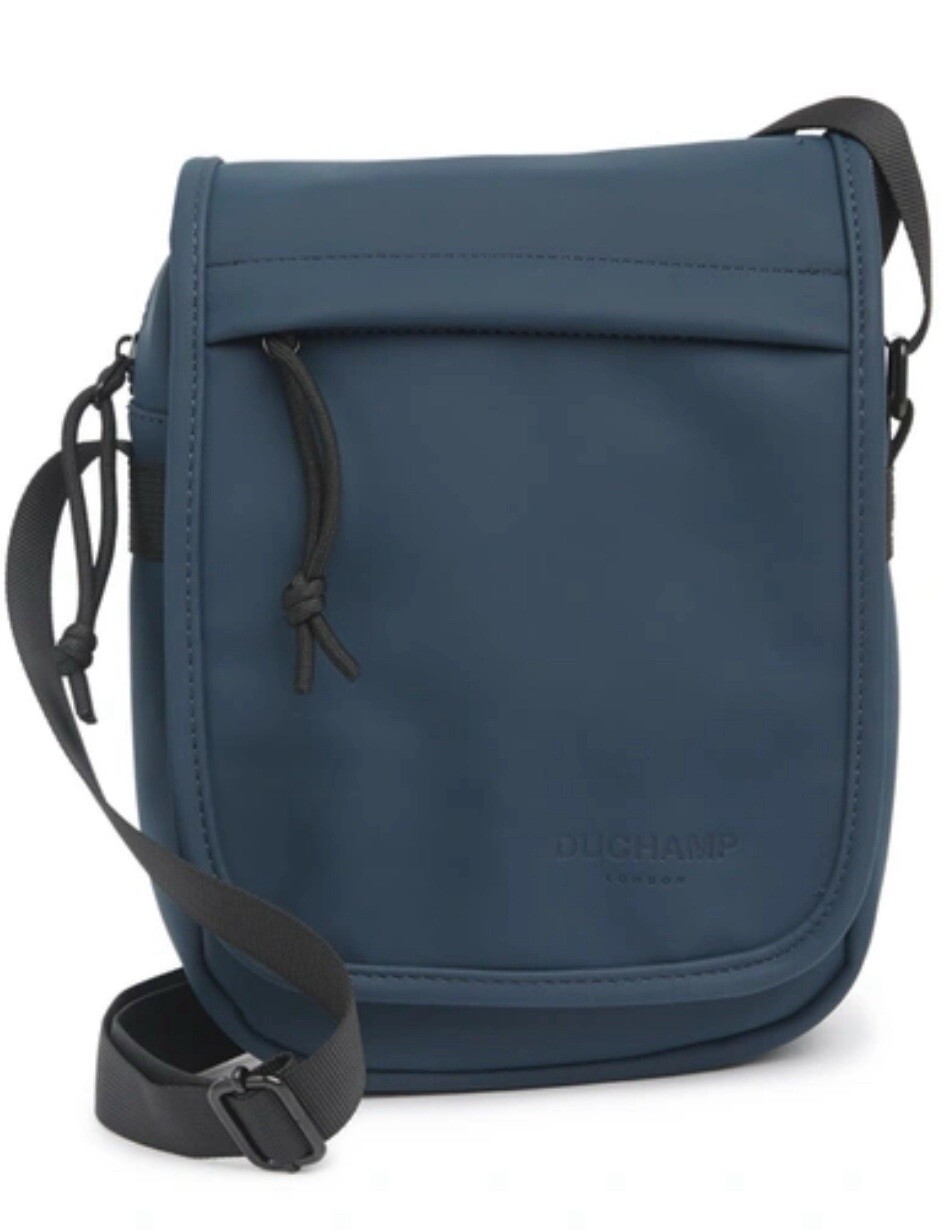 DUCHAMP London Crossbody B Rubberized Travel Bag Navy Unisex | eBay