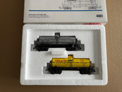 Marklin USA HO Scale Alaska & Shell Tank Car 2 Car Set 4861 | eBay