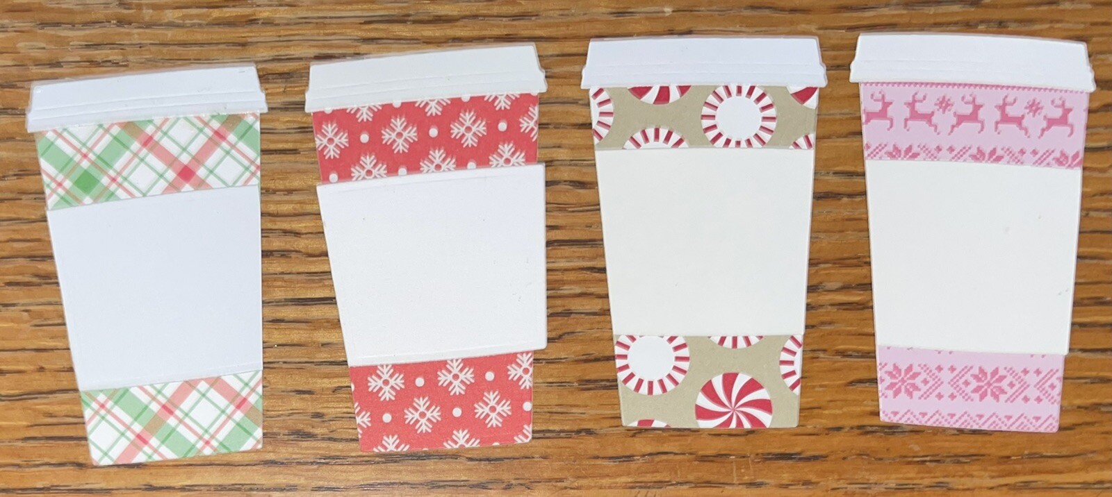 Lot Of 4 Holiday Coffee Cups Cardstock Die Cut Latte Scrapbook Card ...