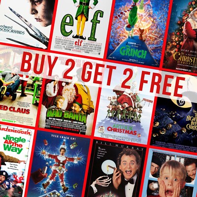 Nostalgic Christmas Cinima Movie Posters Seasonal Wall Art Poster Print ...