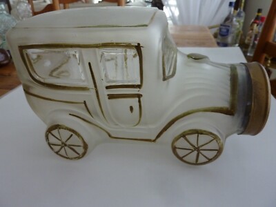 ANTIQUE LARGE GLASS FIGURAL BOTTLE: CAR TOY CANDY CONTAINER - 1870-1890 ...