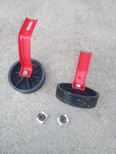 Red Training wheels and Mounting Hardware for Bikes with 12" Wheels | eBay