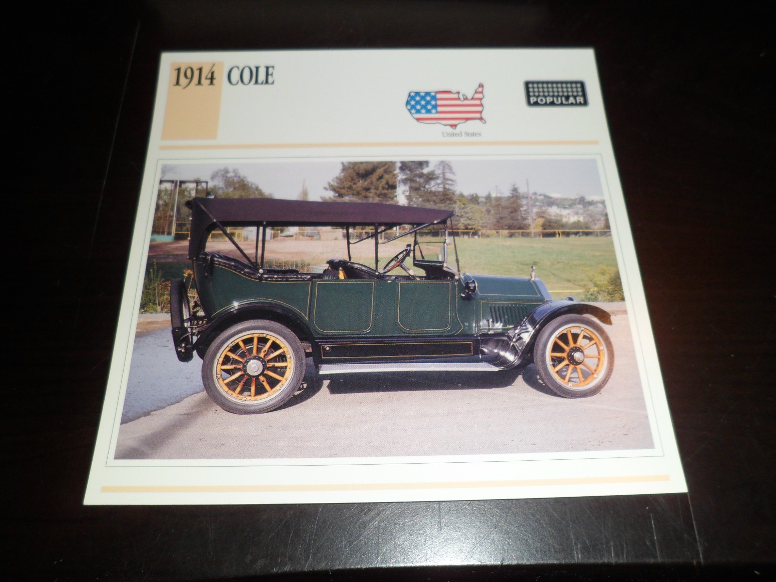1914 Cole Car Photo Spec Sheet Stat Info CARD | eBay