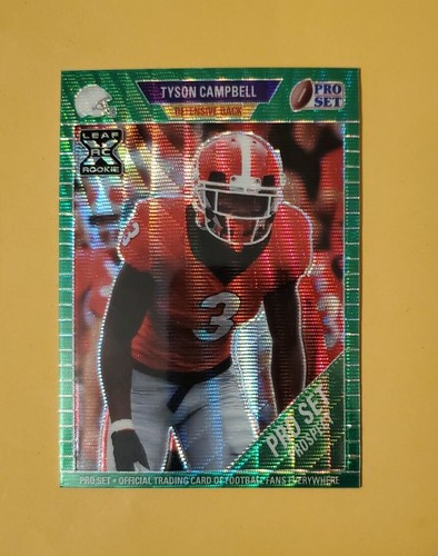 2021 Leaf Pro Set Metal Green Wave /20 Tyson Campbell #97 Rookie RC SSP ...