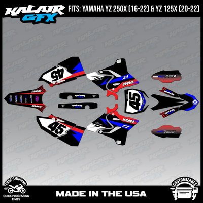 Graphics Kit for Yamaha YZ250X (2016-2022) and YZ125X (2020-22 ...