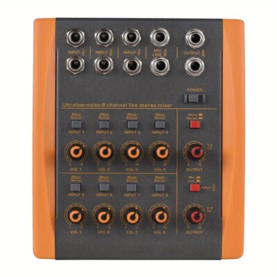 8 - Channel Mixing Console Ultra Low Noise Line Stereo Mixer Sound Card ...