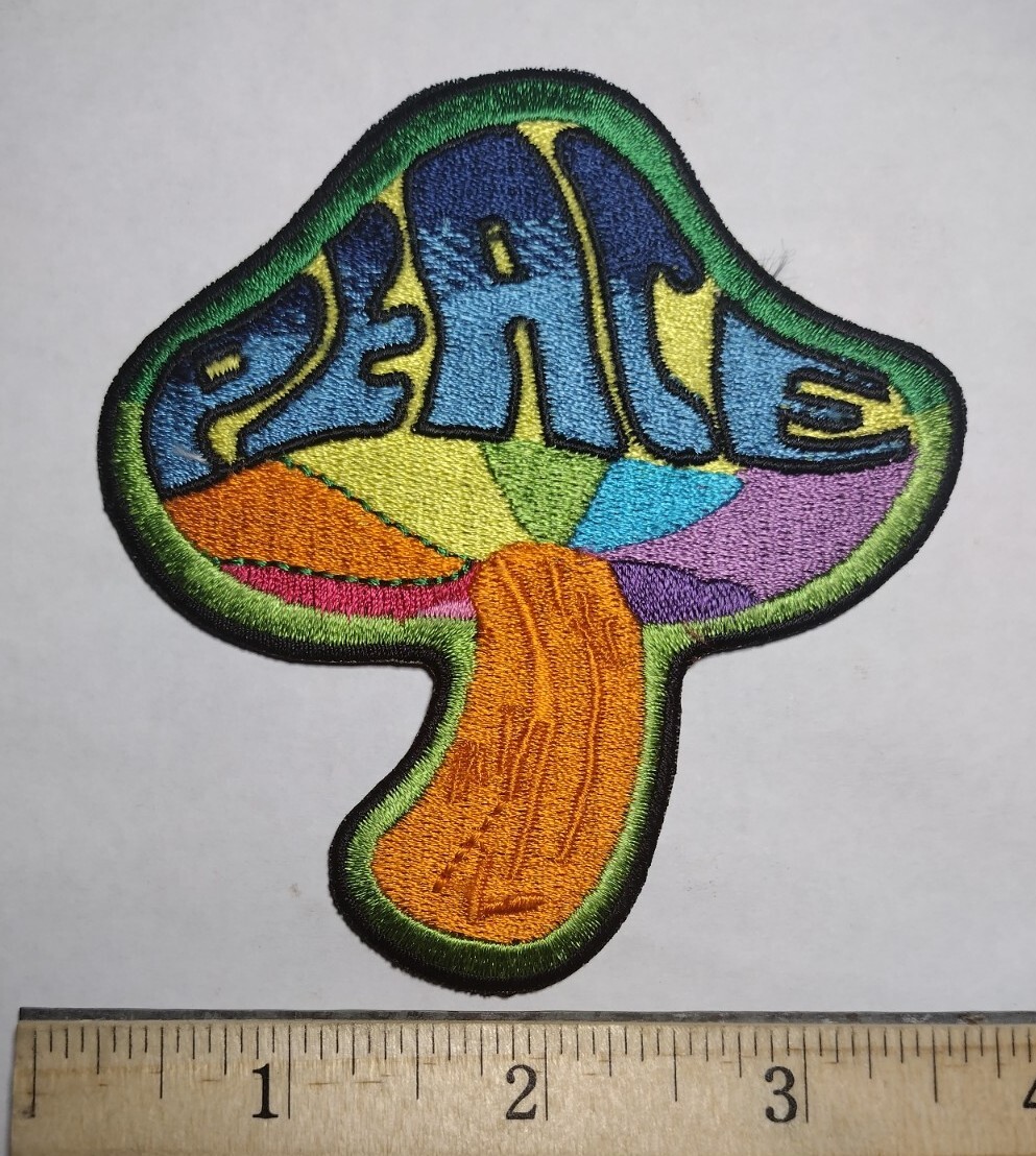 420 Weed Indeed MUSHROOM PEACE Patch Iron On Sew On Embroidered Patch ...