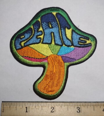 420 Weed Indeed MUSHROOM PEACE Patch Iron On Sew On Embroidered Patch ...