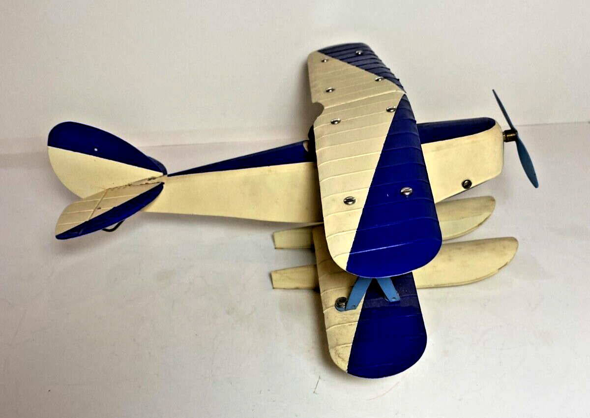 Meccano Aeroplane TinTin Litho Toy Sea Plane / Biplane w/ Pilot ...