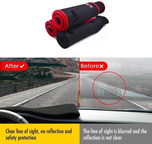 Red Dash Mat Protector Anti Glare Sun Shield Pad Carpet Fits 16-21 ...