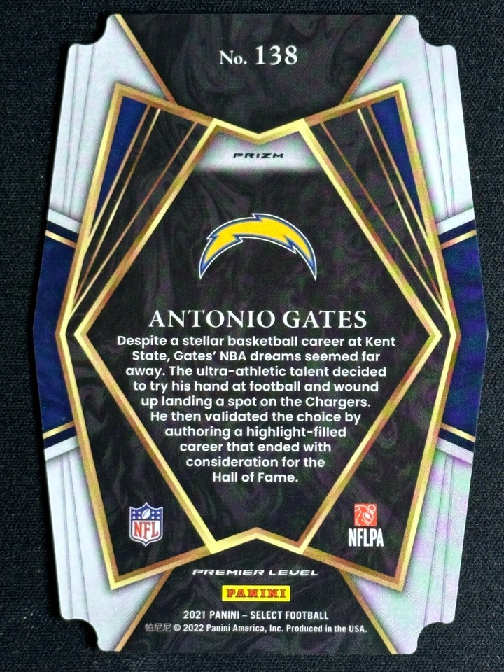 2021 Panini Prizm Premier Yellow Red Die-Cut Prizm Antonio Gates #138 ...
