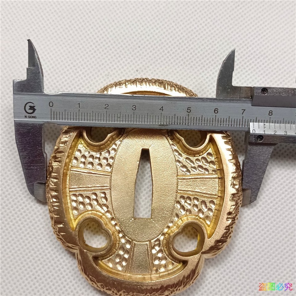 Nice Copper Brass Carved Tsuba Guard Handguard Japanese Tachi Sword ...