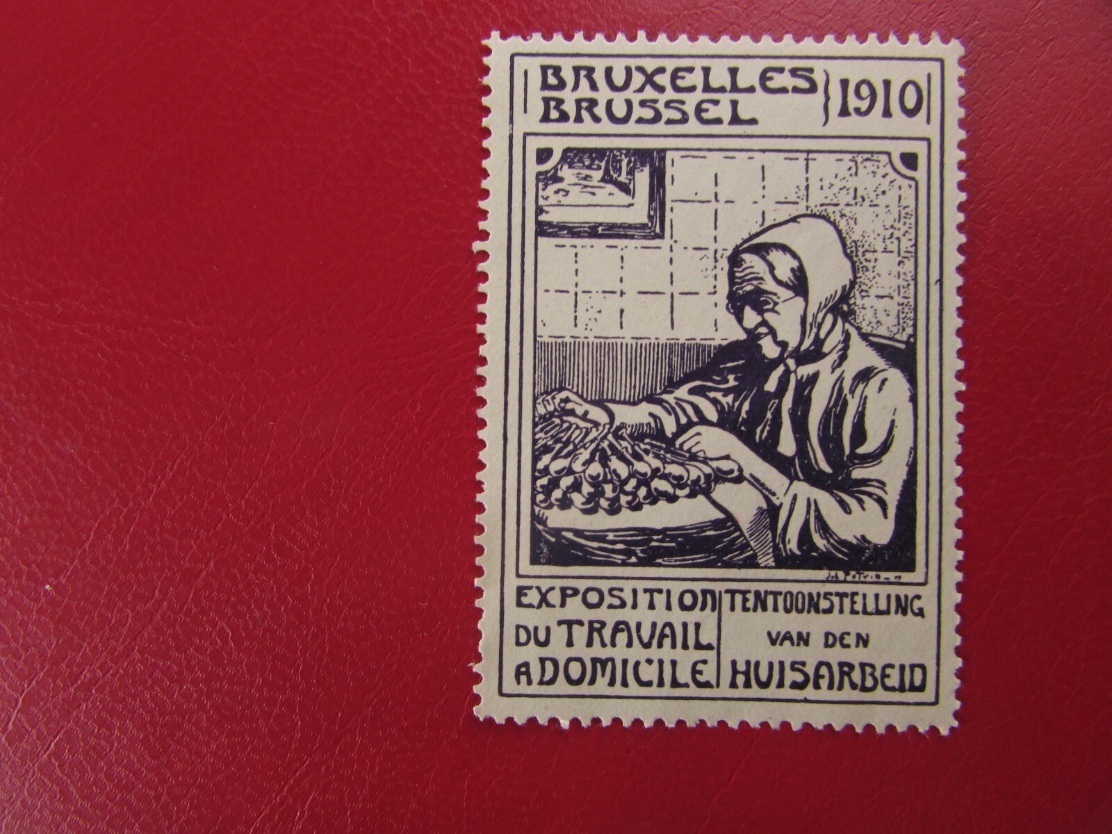 poster stamp cinderella vignette marken bruxelles 1910 travail a ...